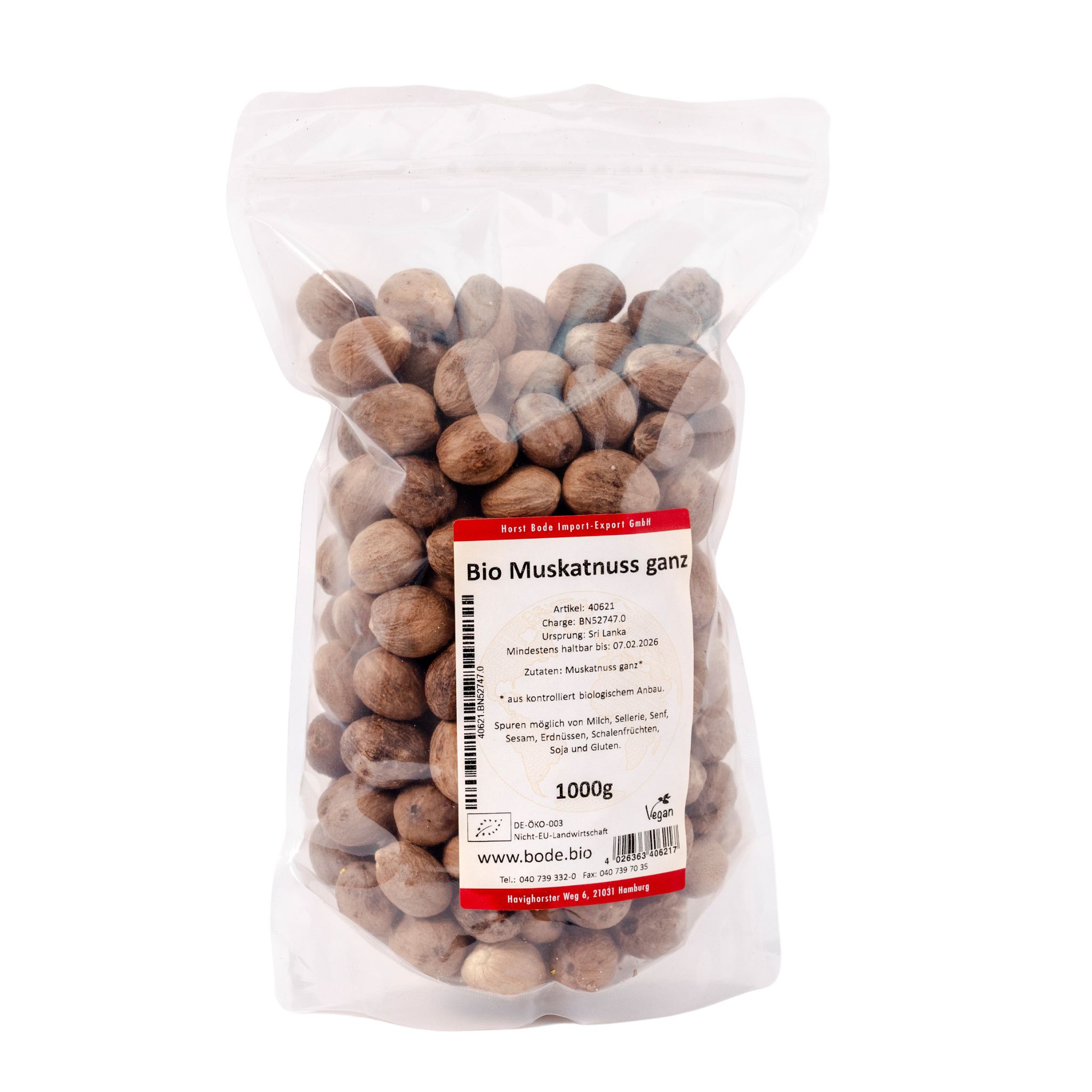 Muskatnuss ganz bio 1kg | 1kg | 40621